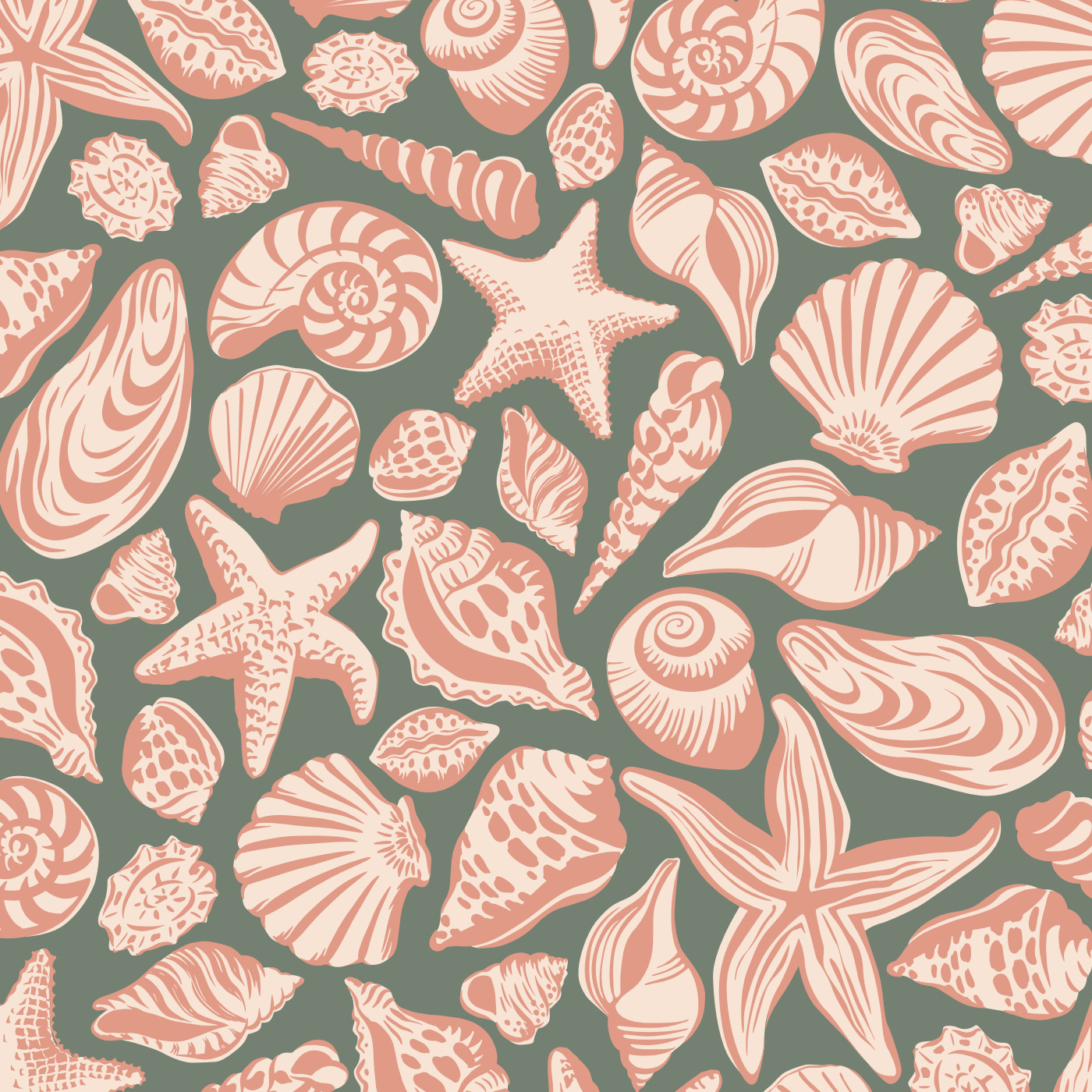 Coastal Shells Peel And Stick Removable Wallpaper | Love vs. Design