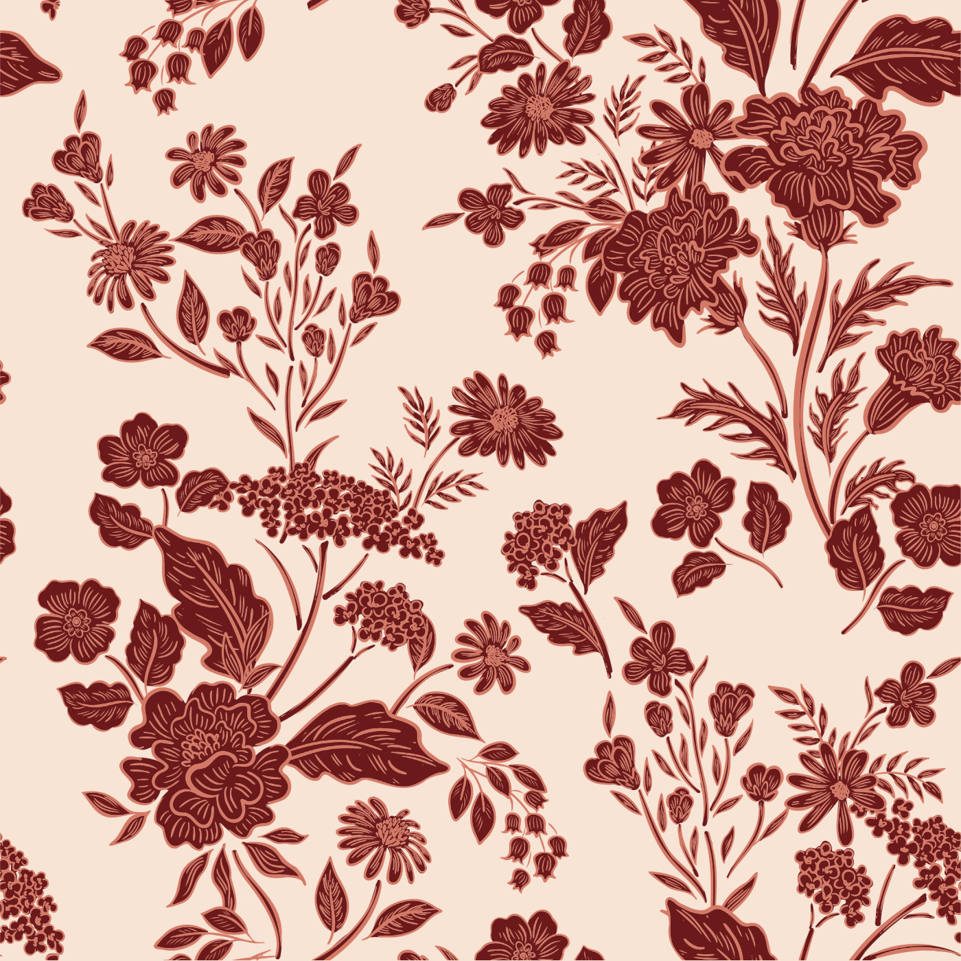 Floral Toile Peel And Stick Removable Wallpaper | Love vs. Design