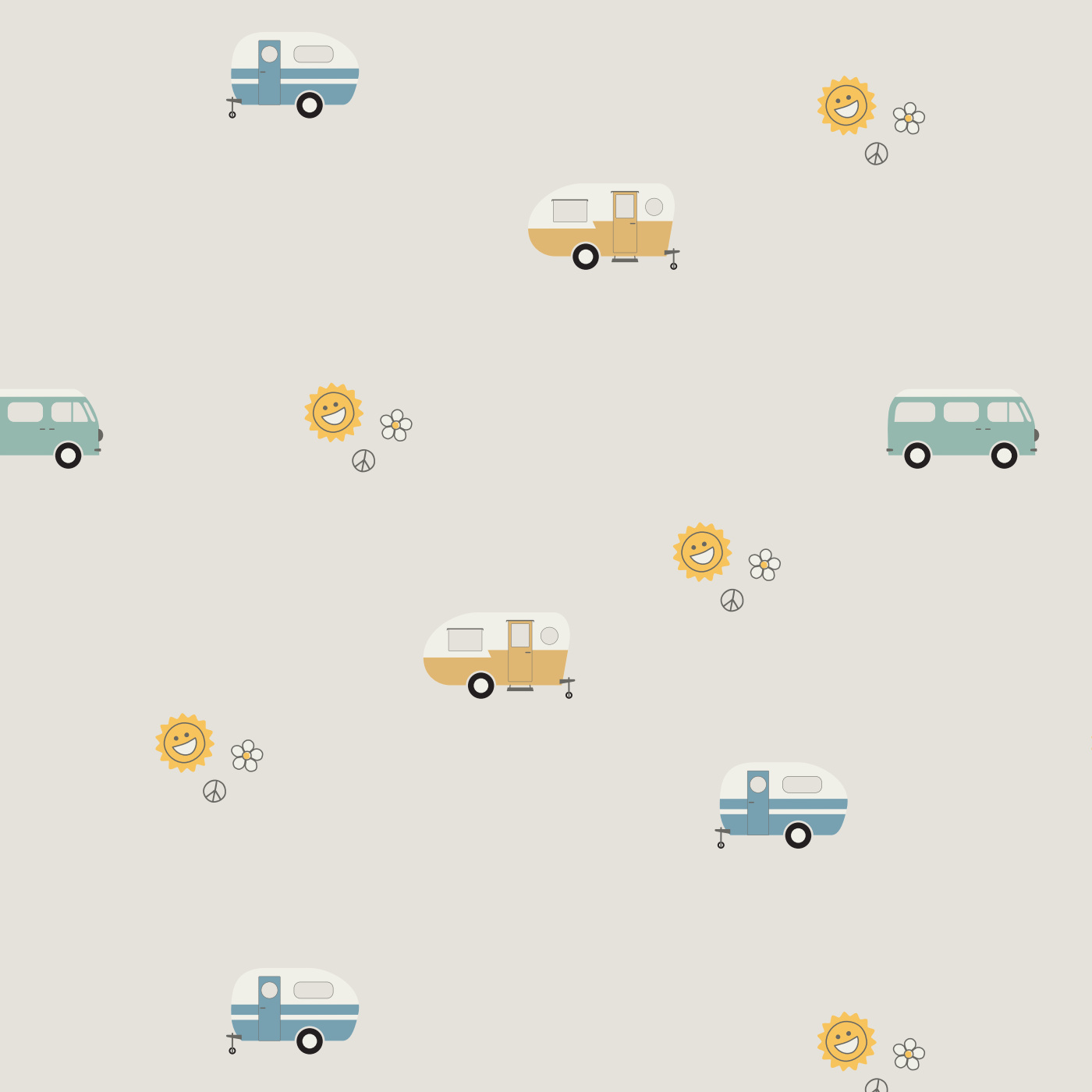 Happy Camper Peel And Stick Removable Wallpaper | Love vs. Design