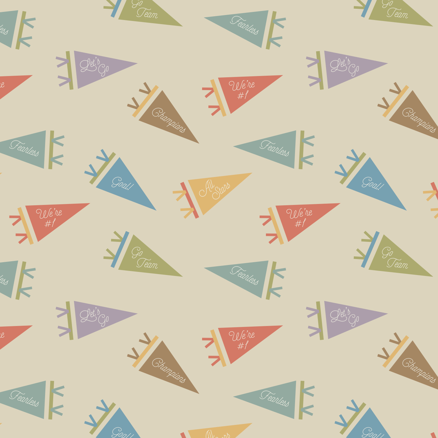 Team Pennants Peel And Stick Removable Wallpaper | Love vs. Design
