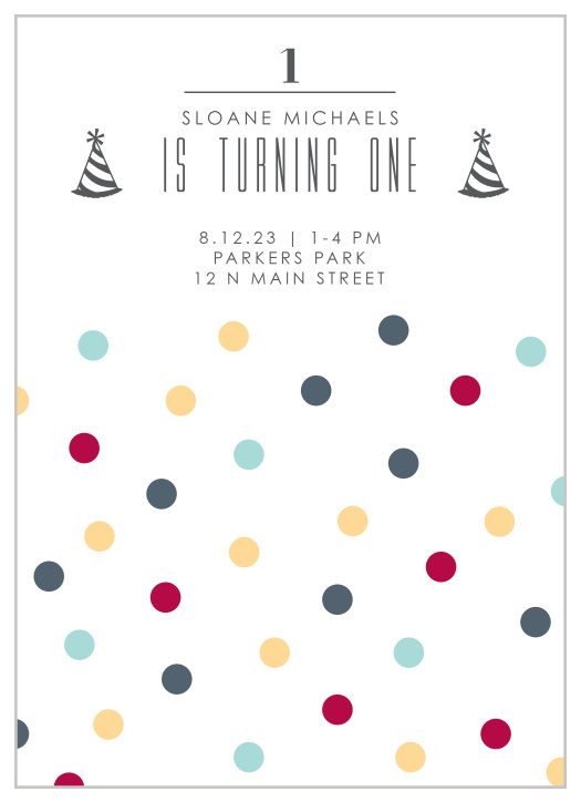 Polka Dot Birthday Invitations - Match Your Color & Style Free!