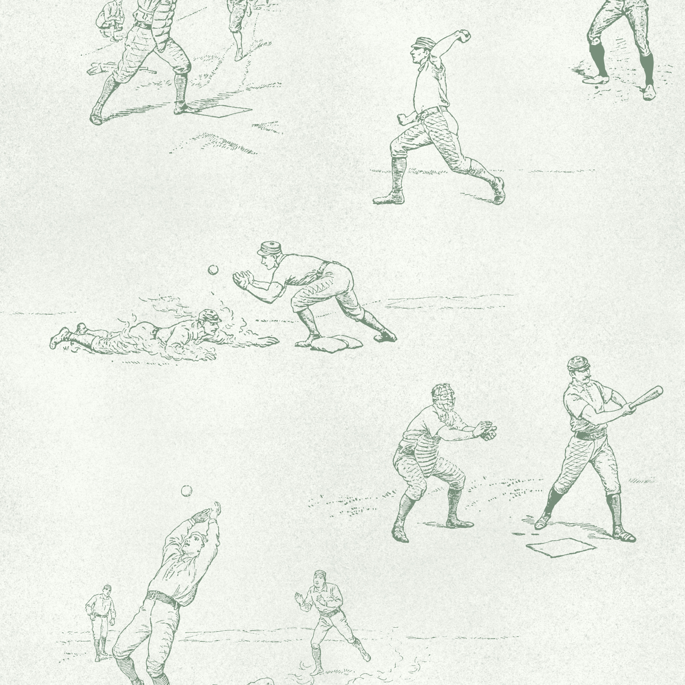 Baseball Toile Peel And Stick Removable Wallpaper | Love vs. Design