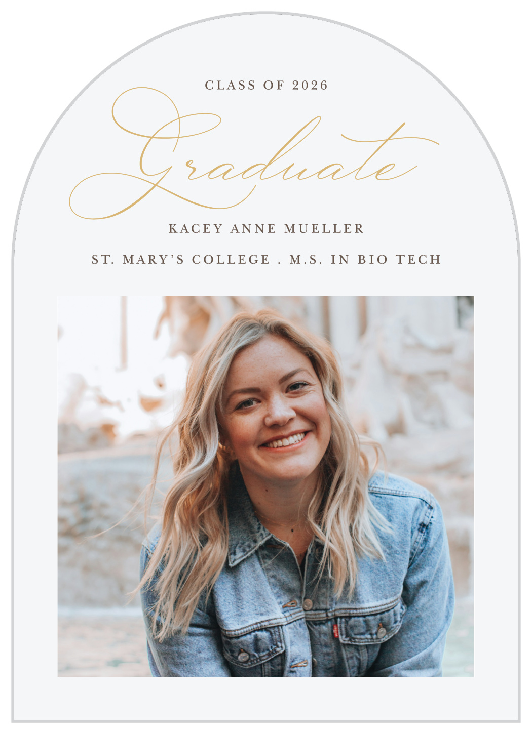 Swift Script Arched Graduation Announcements by Basic Invite