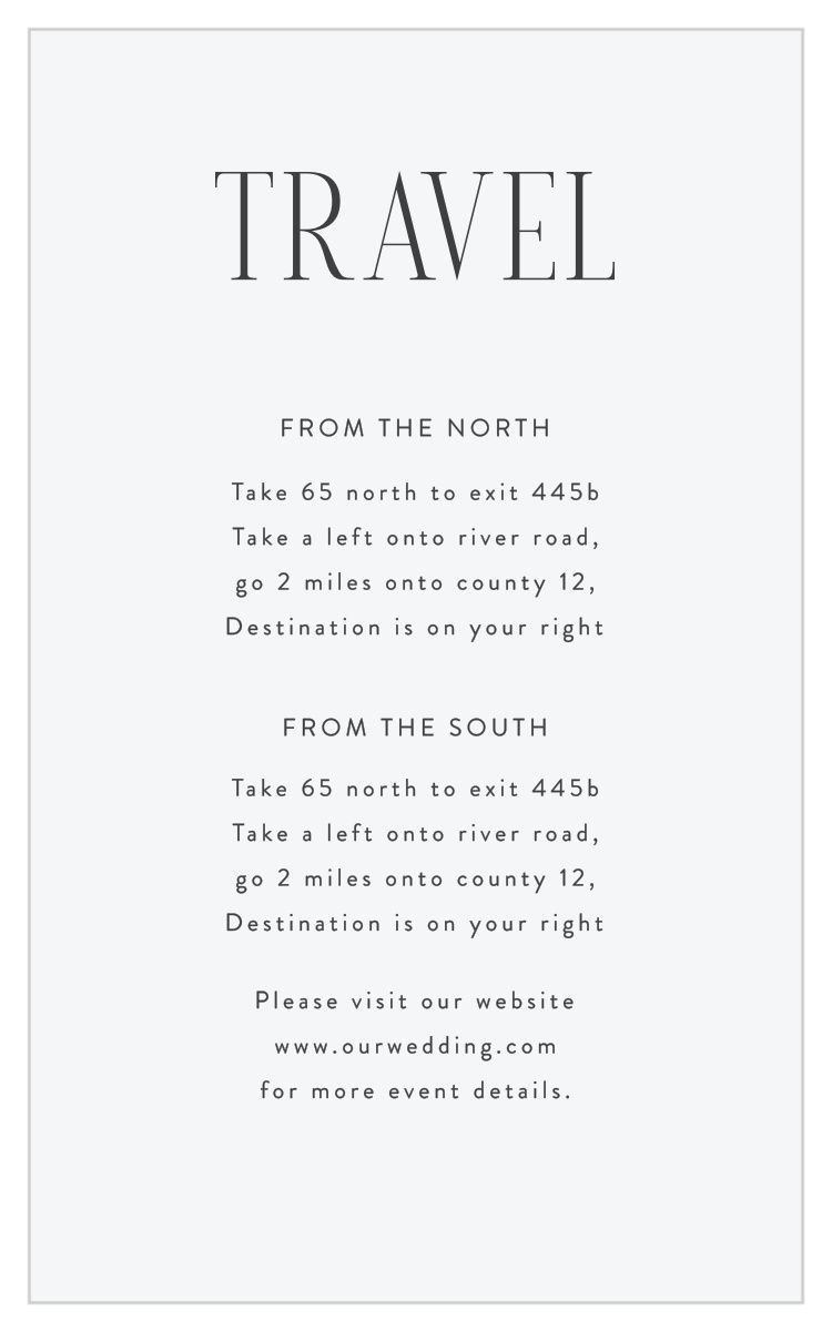 Minimal Typography Direction Cards by Basic Invite