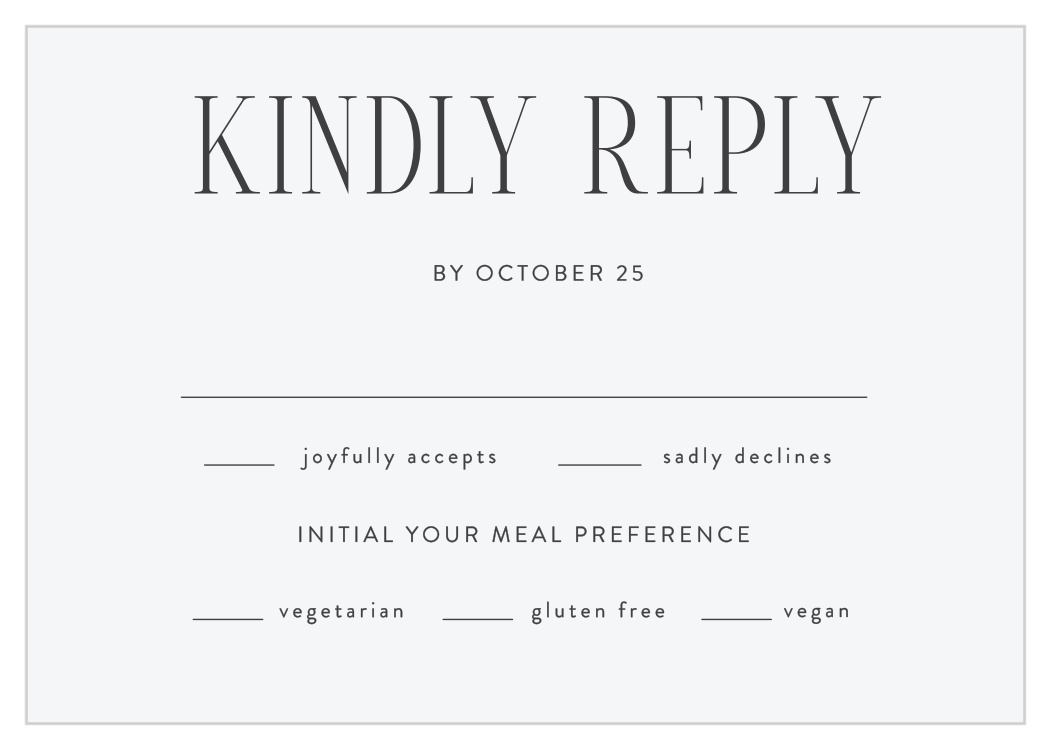 Minimal Typography Response Cards by Basic Invite