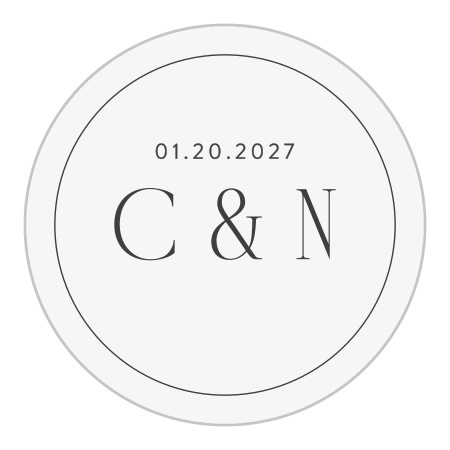 Minimal Typography Wedding Stickers by Basic Invite