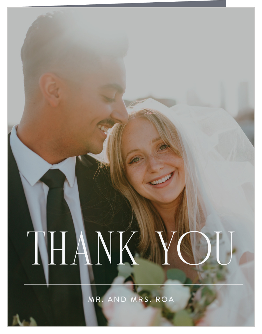 Minimal Typography Wedding Thank You Cards by Basic Invite