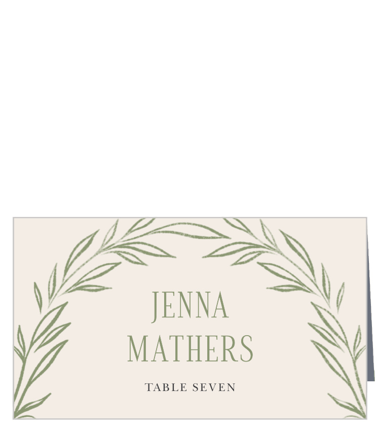 Charming Foliage Wedding Arch Place Cards by Basic Invite