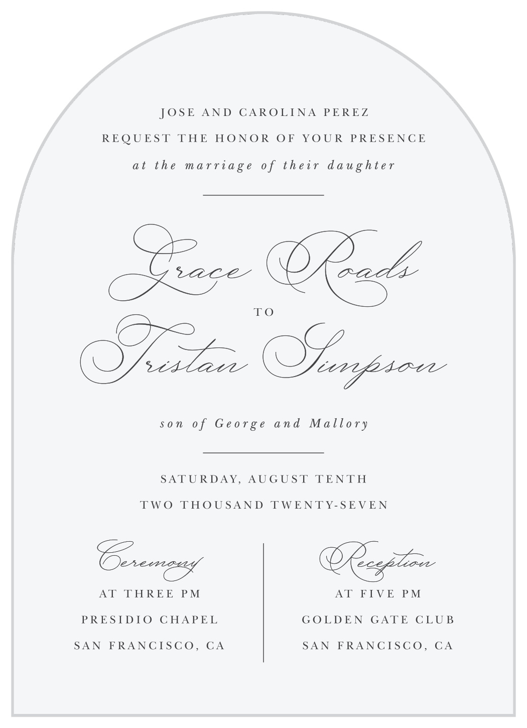 Love Story Wedding Arch Invitations by Basic Invite