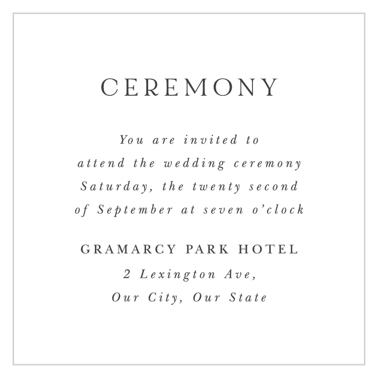 Soft Bevel Ceremony Cards by Basic Invite