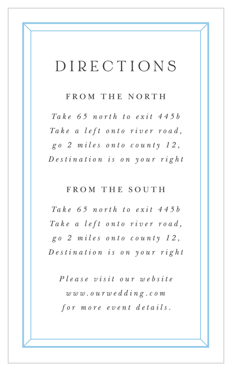 Soft Bevel Direction Cards by Basic Invite
