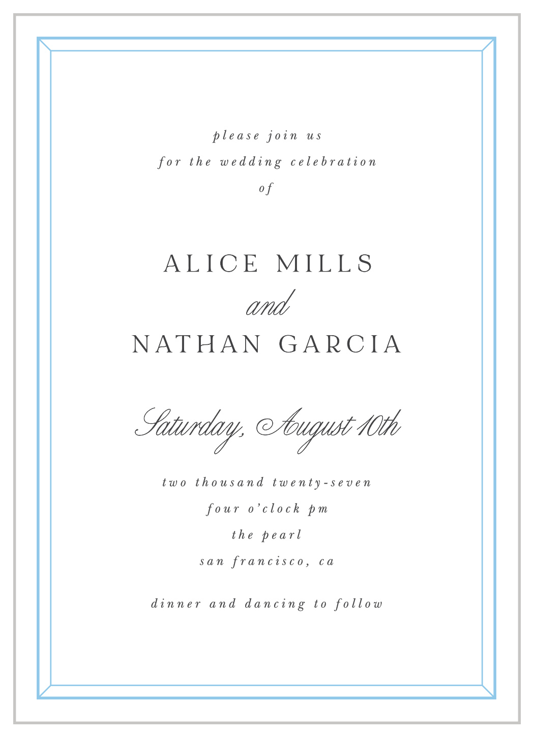 Soft Bevel Wedding Invitations by Basic Invite