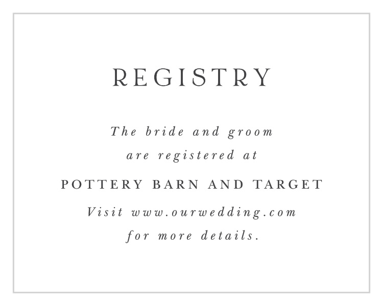Soft Bevel Registry Cards by Basic Invite