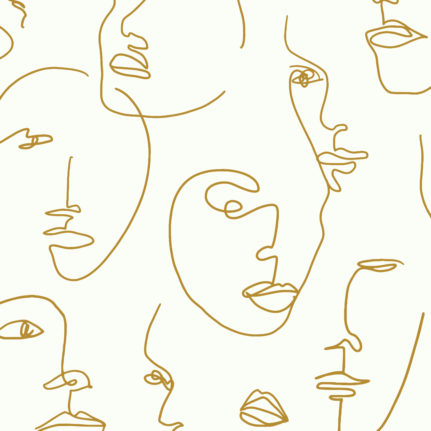Abstract Faces Peel And Stick Removable Wallpaper | Love vs. Design