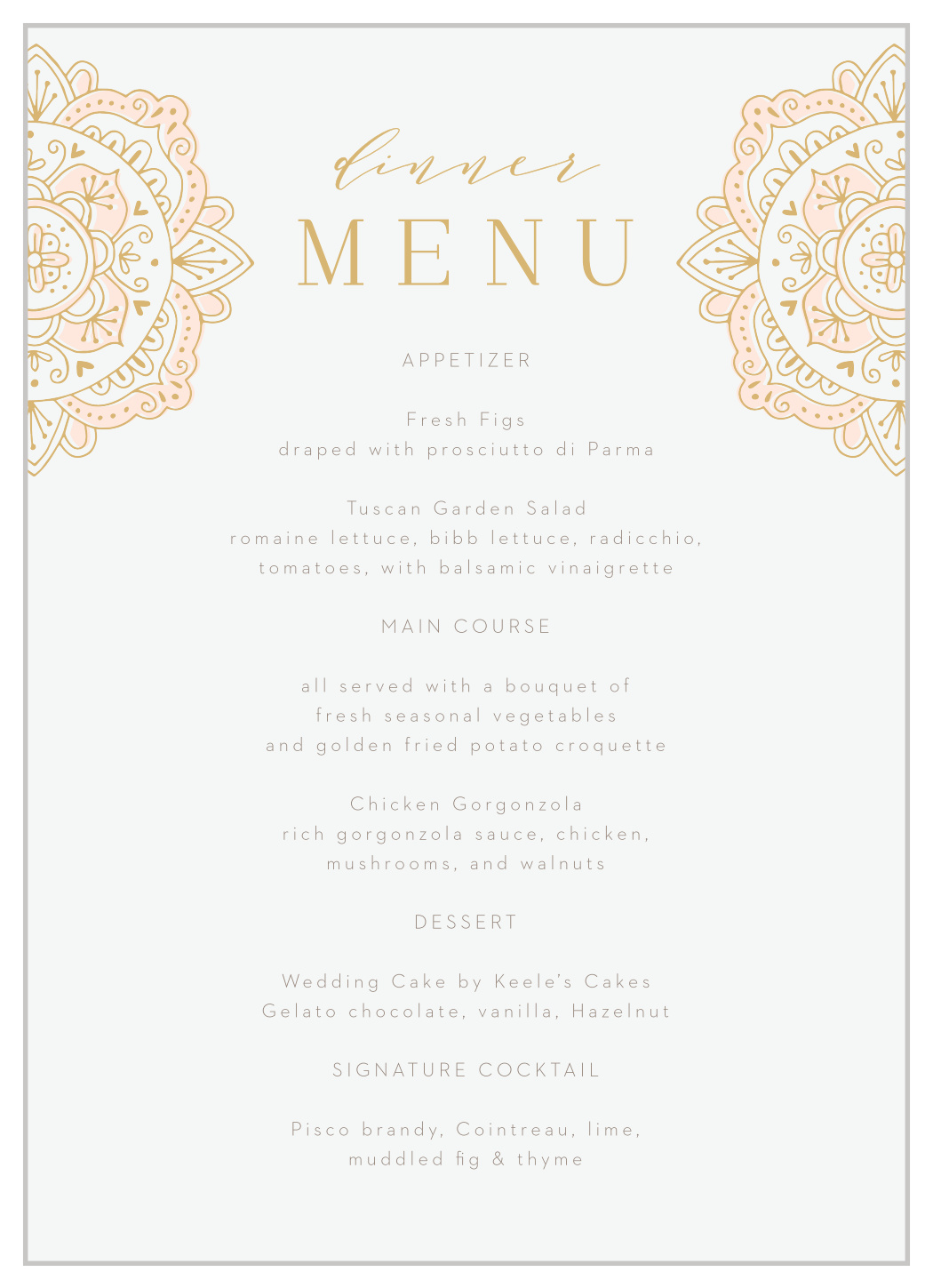 Modern Moroccan Wedding Menus by Basic Invite