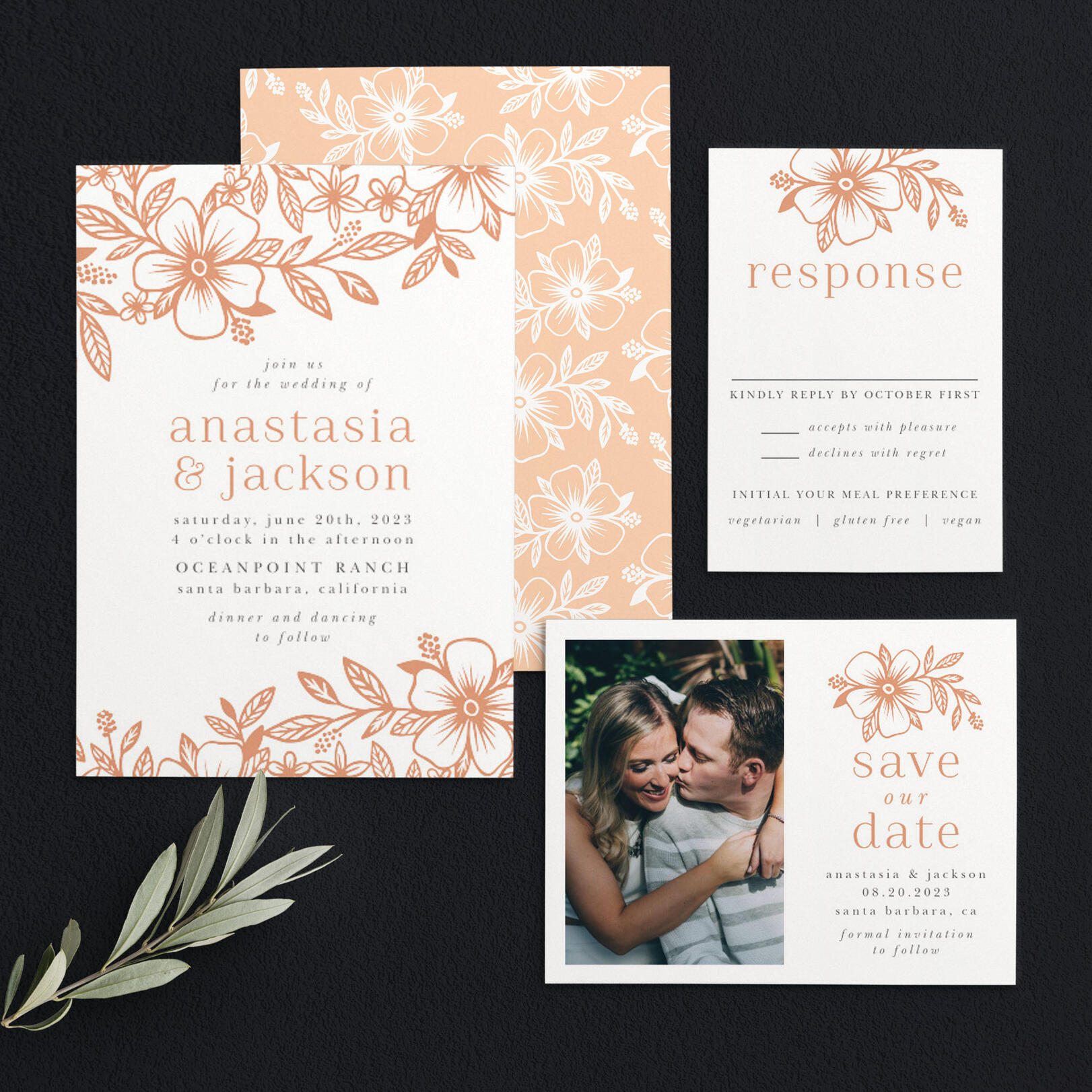Floral Whimsy Response Cards by Basic Invite