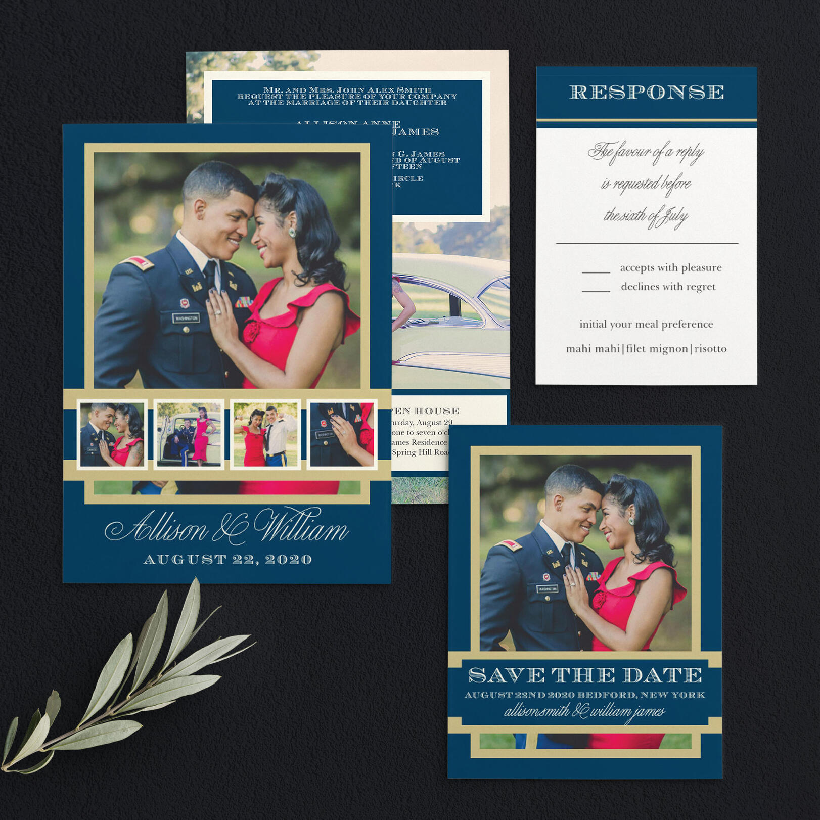 Photo Ribbon Response Cards by Basic Invite