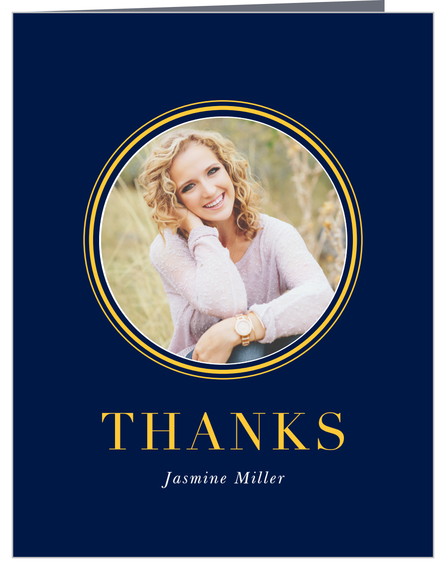 Circle Frame Graduation Thank You Cards by Basic Invite