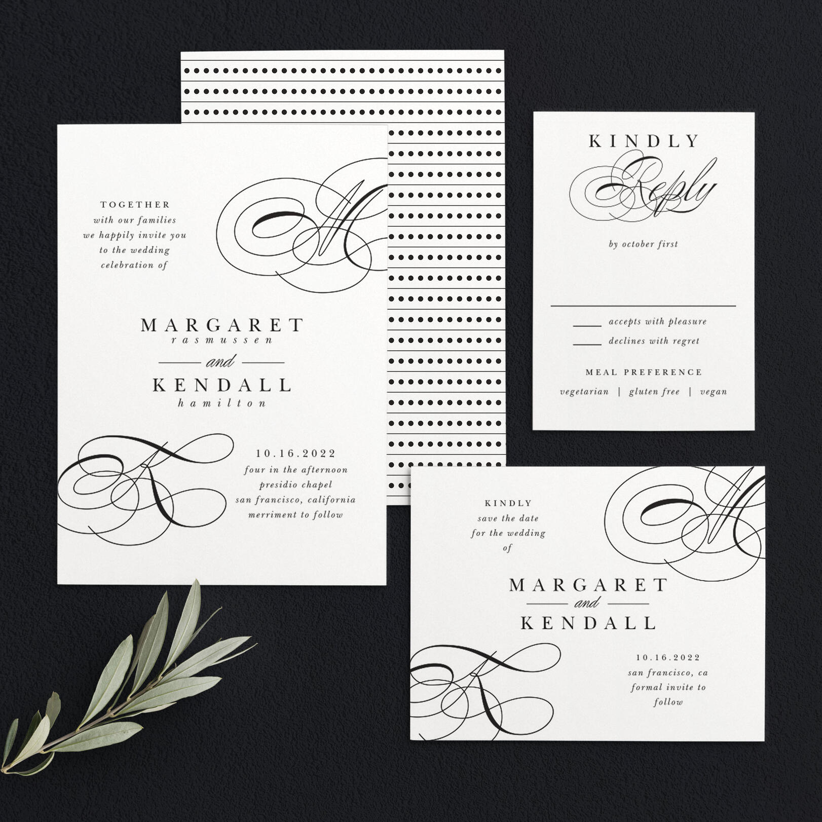 Chic Couple Response Cards by Basic Invite