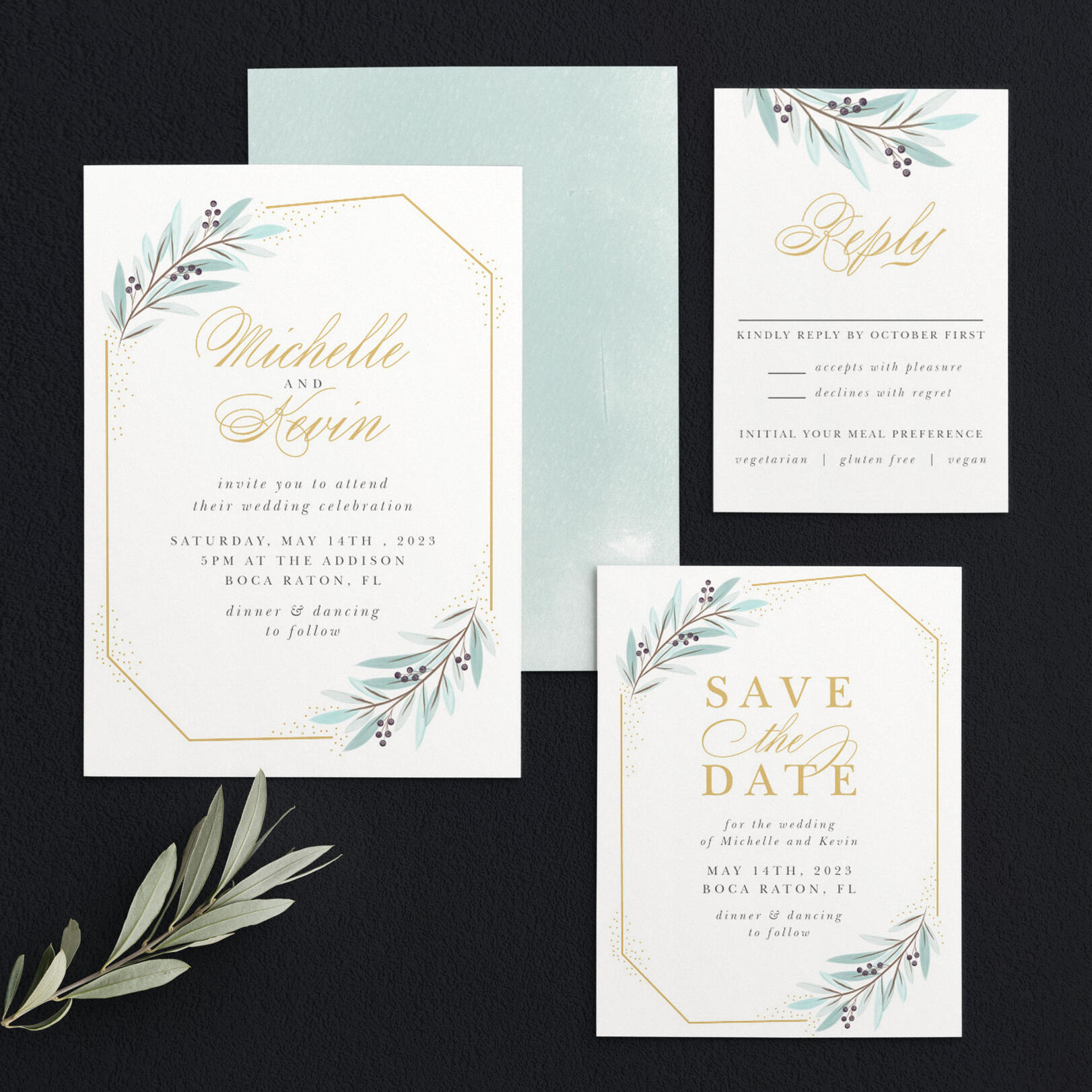 Geometric Union Save the Date Cards by Basic Invite