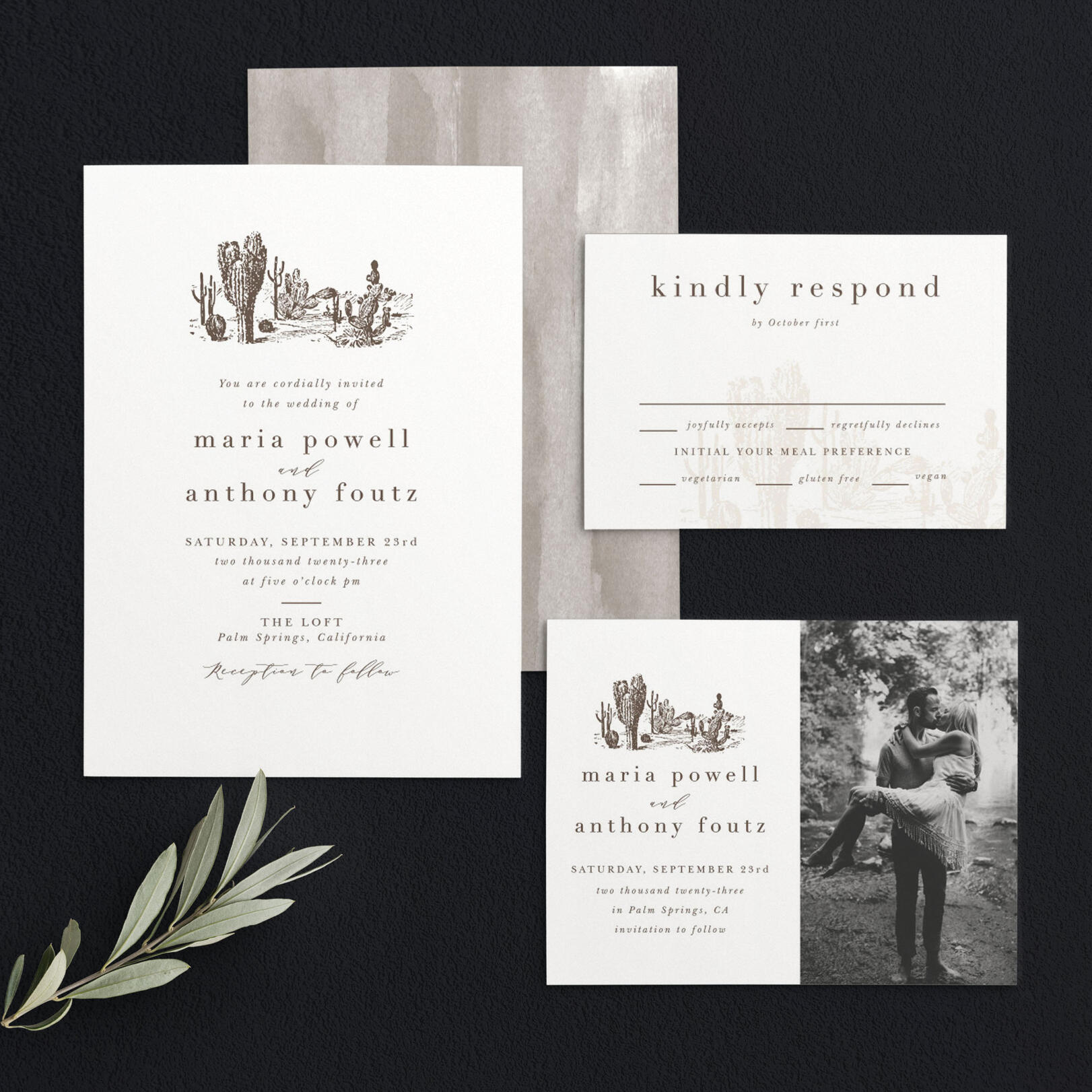 Desert Chic Wedding Invitations by Basic Invite