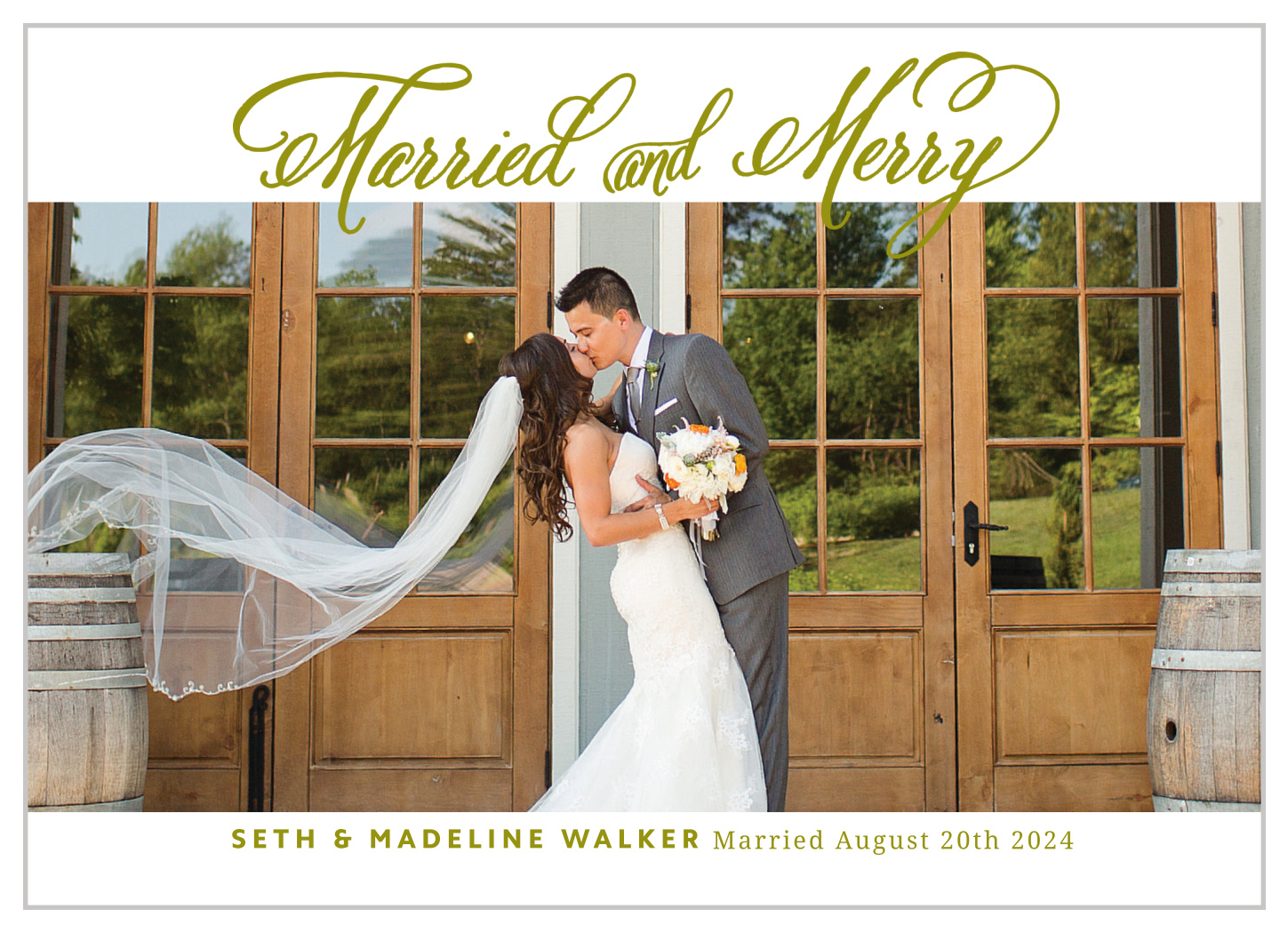 Merry & Married Holiday Cards by Basic Invite