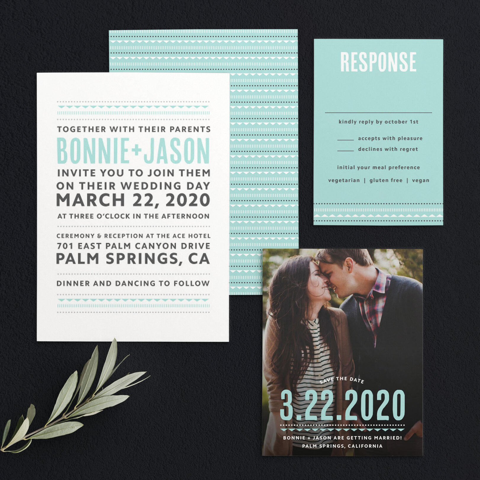 Deco Charm Save the Date Cards by Basic Invite
