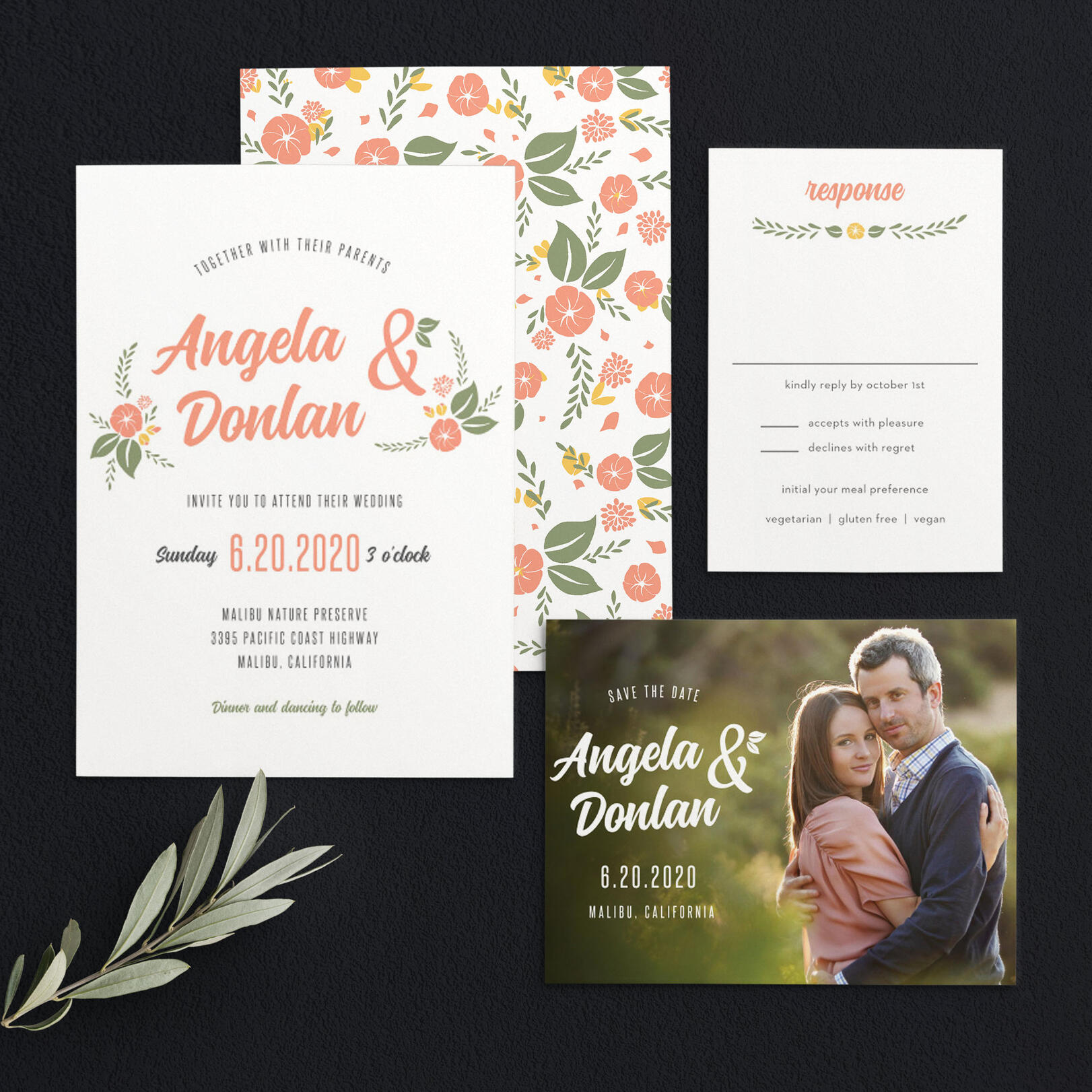 Floral Charm Wedding Invitations by Basic Invite