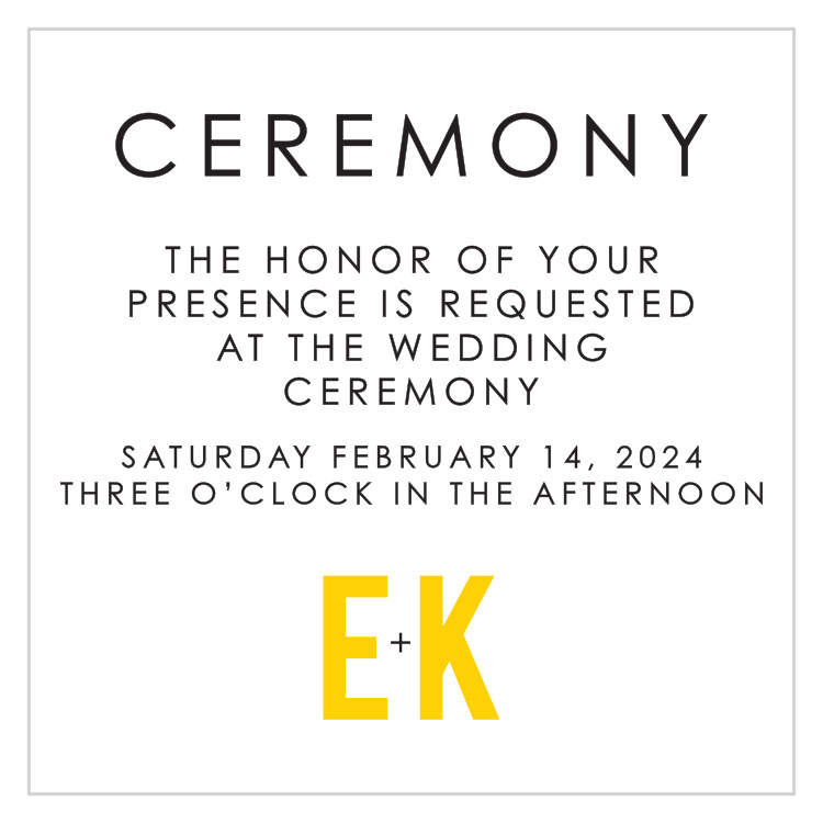 Your Initials Ceremony Cards