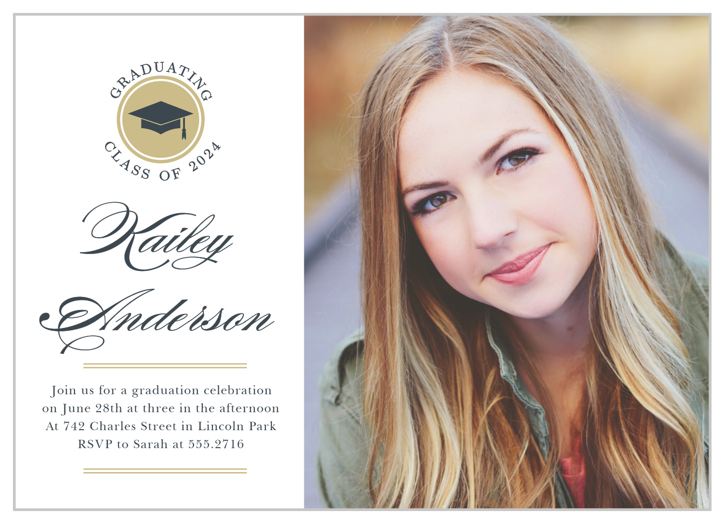 Classic Cap Graduation Announcements by BasicInvite.com
