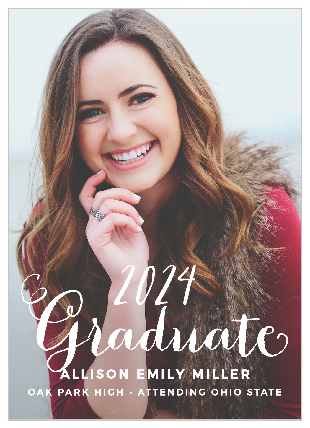 Hand Lettered Graduation Announcements by BasicInvite.com