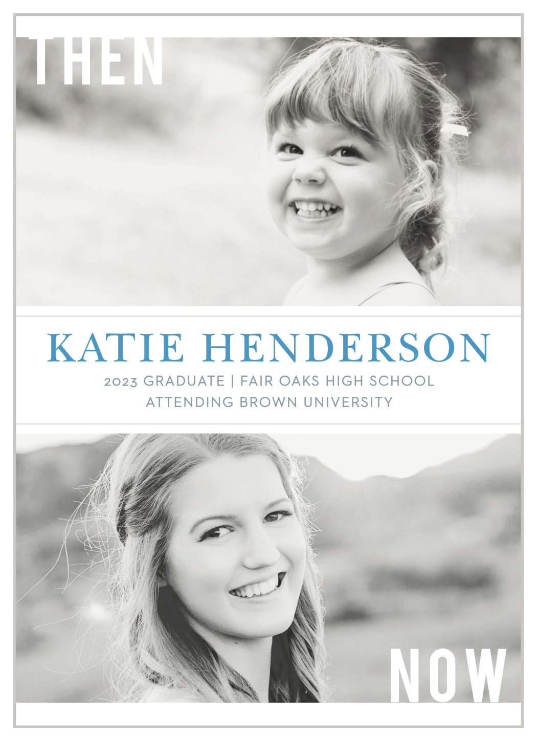 Then and Now Graduation Announcements by BasicInvite.com