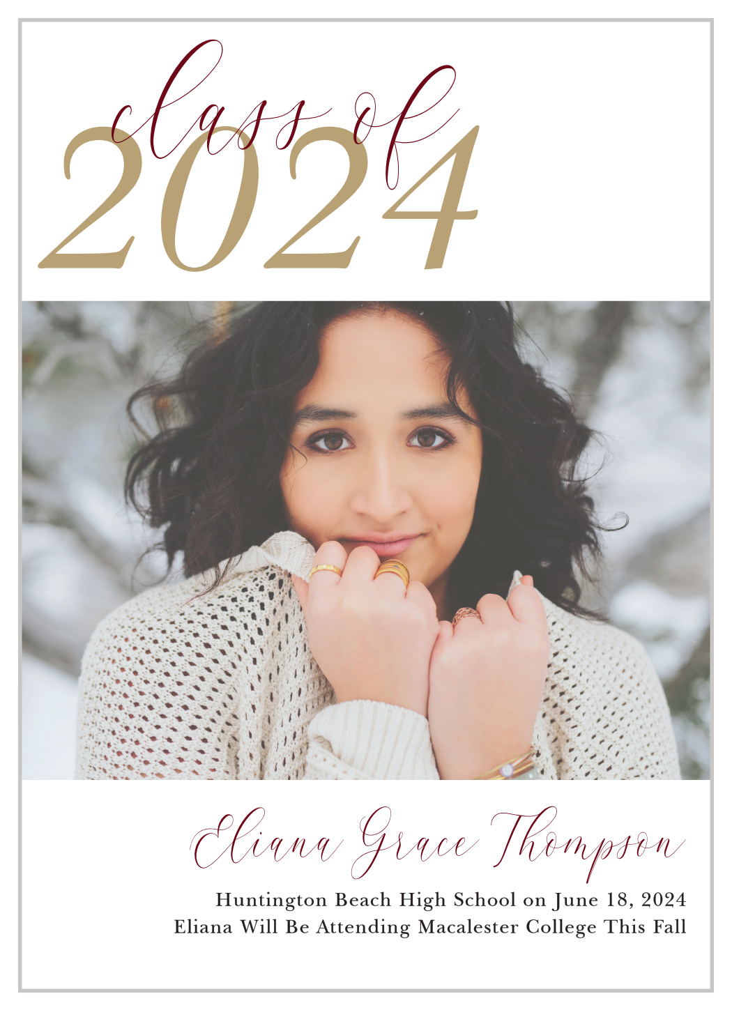 Bold Year Graduation Announcements by BasicInvite.com