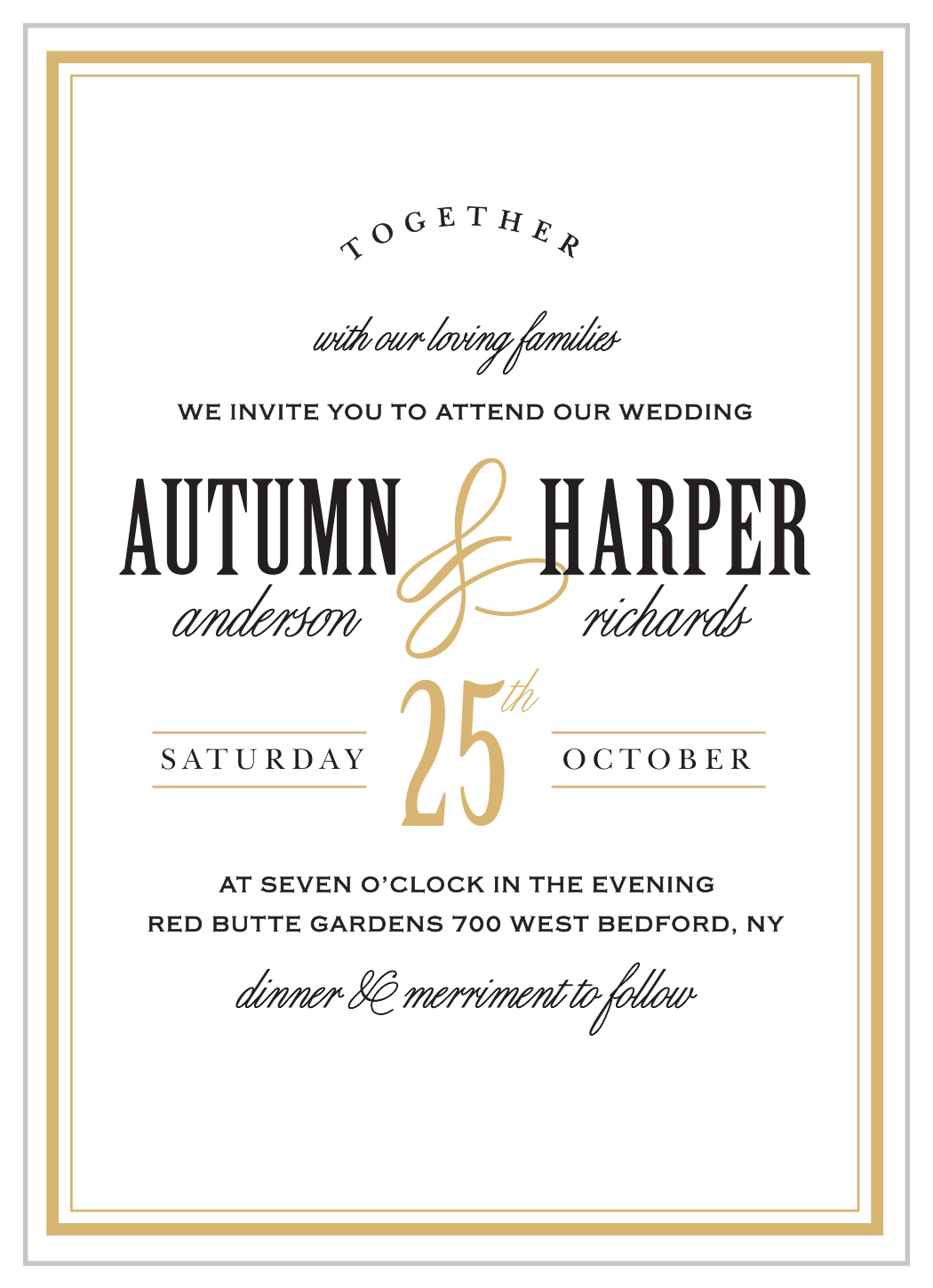Antique Elegance Foil Wedding Invitation