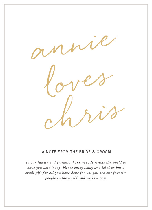 Brush Script Foil Wedding Invitation