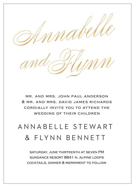 Script Wedding Invitations - Match Your Color & Style Free!