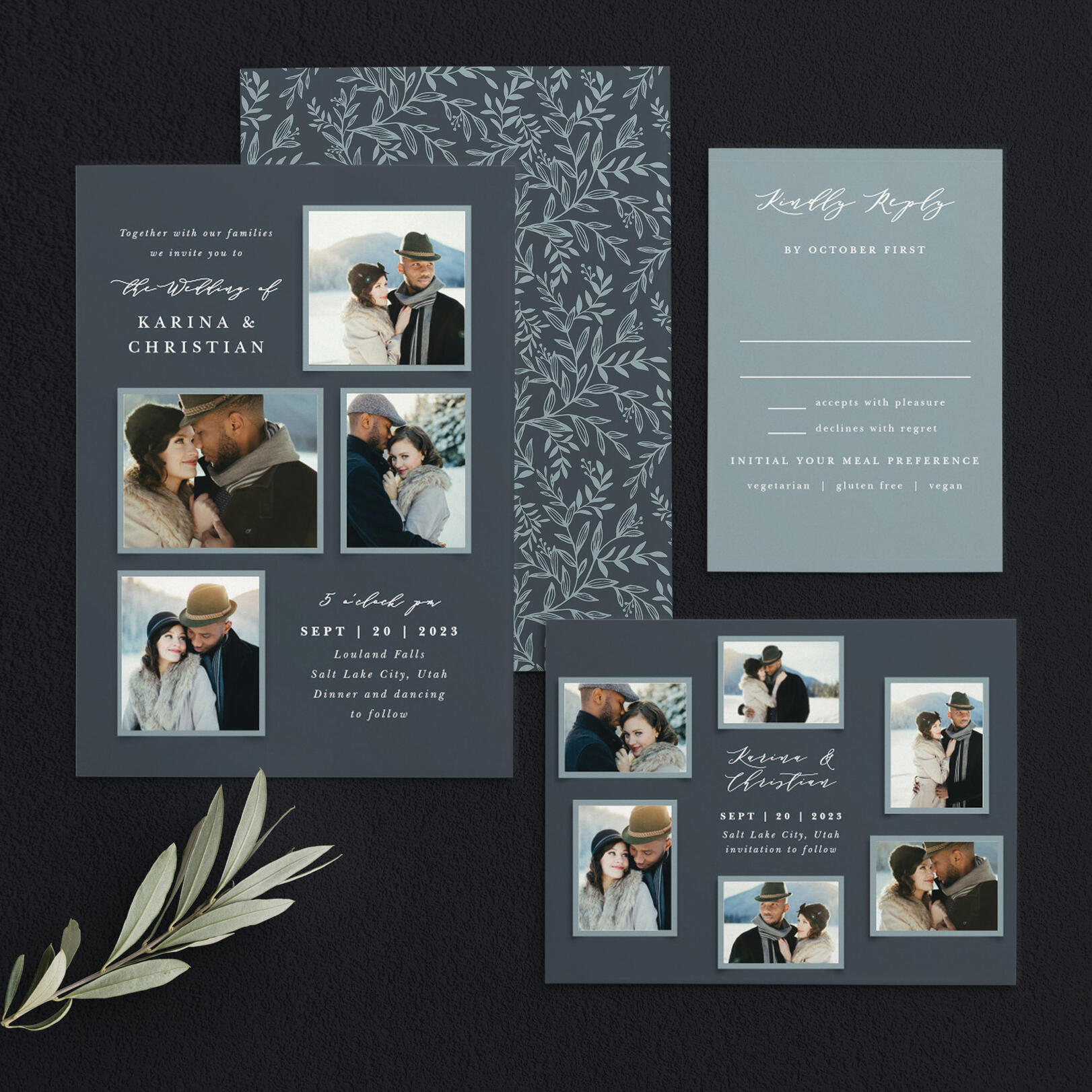 Elegant Photo Collage Response Cards by Basic Invite