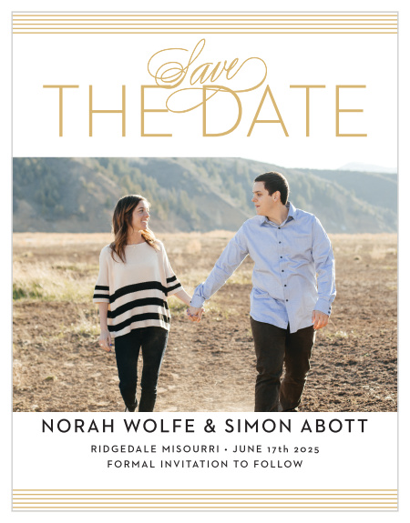 Deco Type Foil Save the Date Magnets by Basic Invite