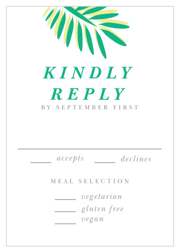 Tropical Dream Response Cards by Basic Invite