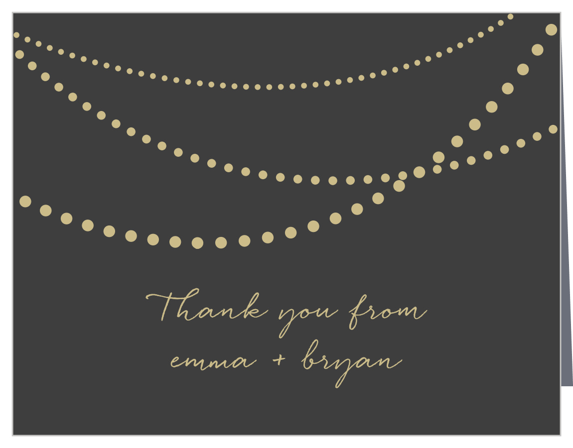 String Lights Foil Wedding Thank You Cards by Basic Invite
