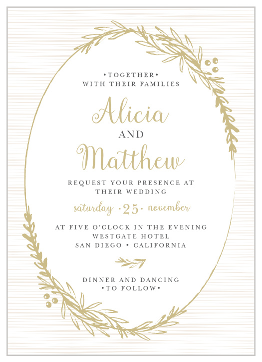 Laurel Wedding Invitations - Match Your Color & Style Free!