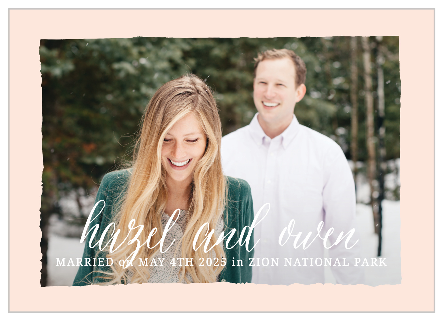 Painted Border Wedding Announcements by Basic Invite