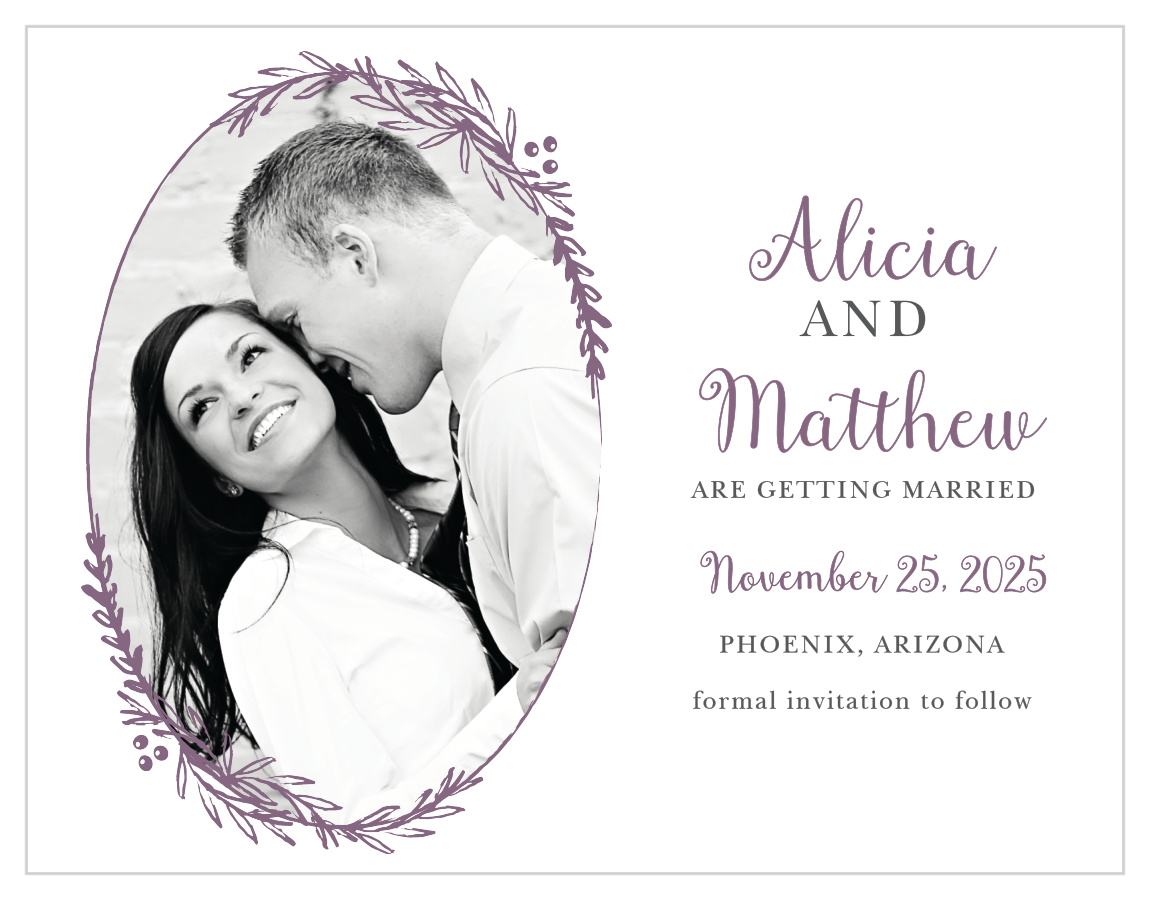 Delicate Laurel Save the Date Magnets by basic Invite