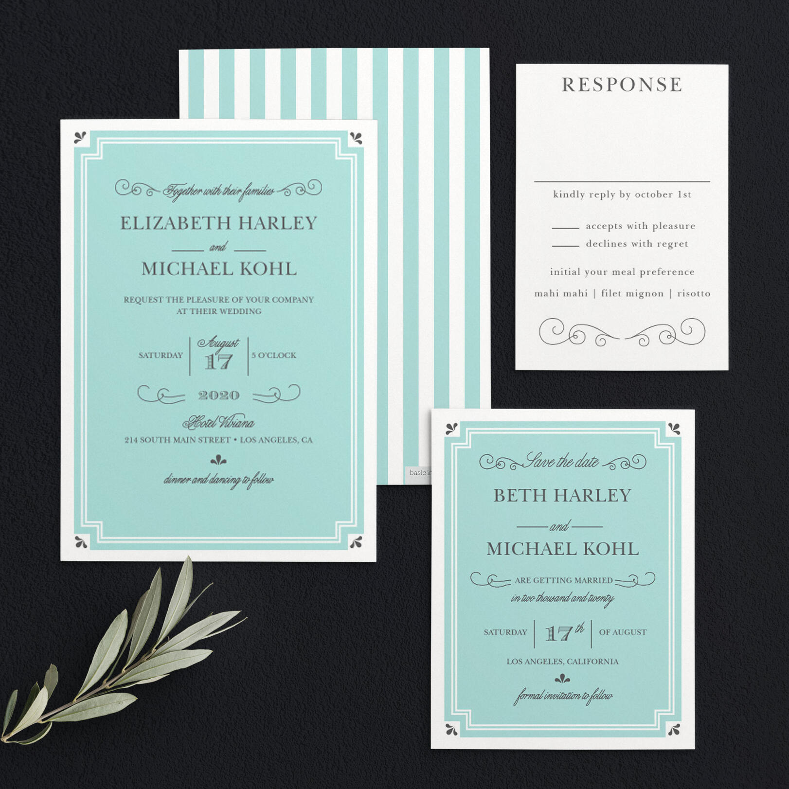 Parisian Chic Wedding Invitations by Basic Invite