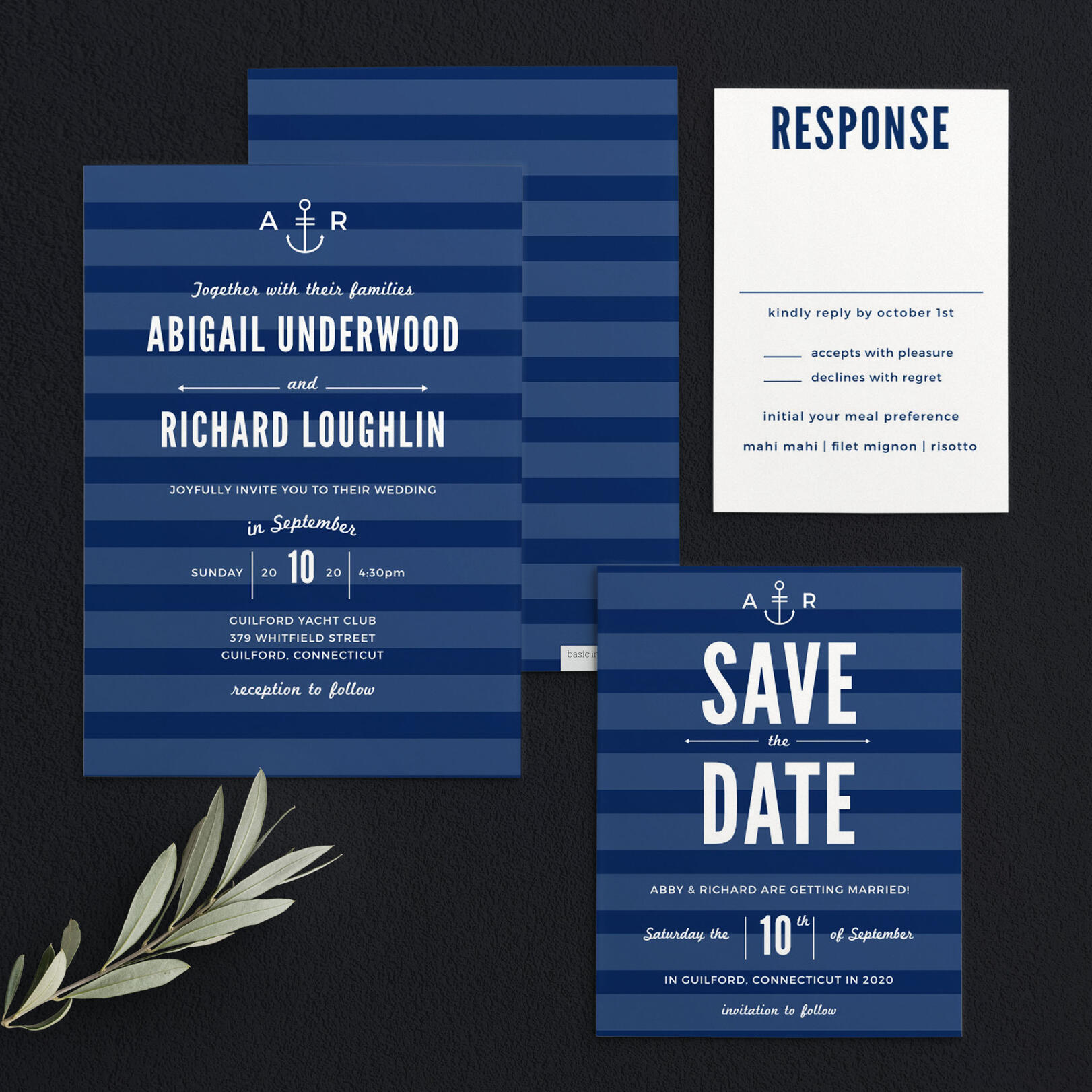Modern Nautical Wedding Invitations by Basic Invite