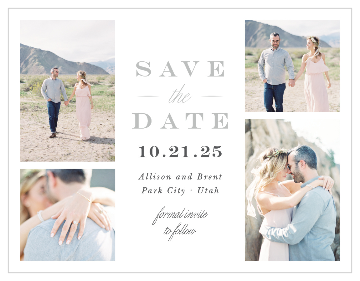 Minimalist Monogram Save the Date Cards by Basic Invite