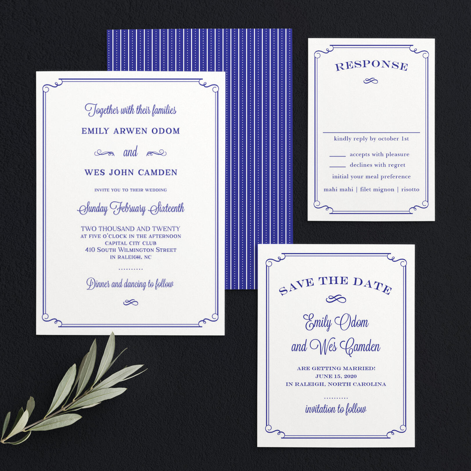 Handwritten Deco Response Cards by Basic Invite