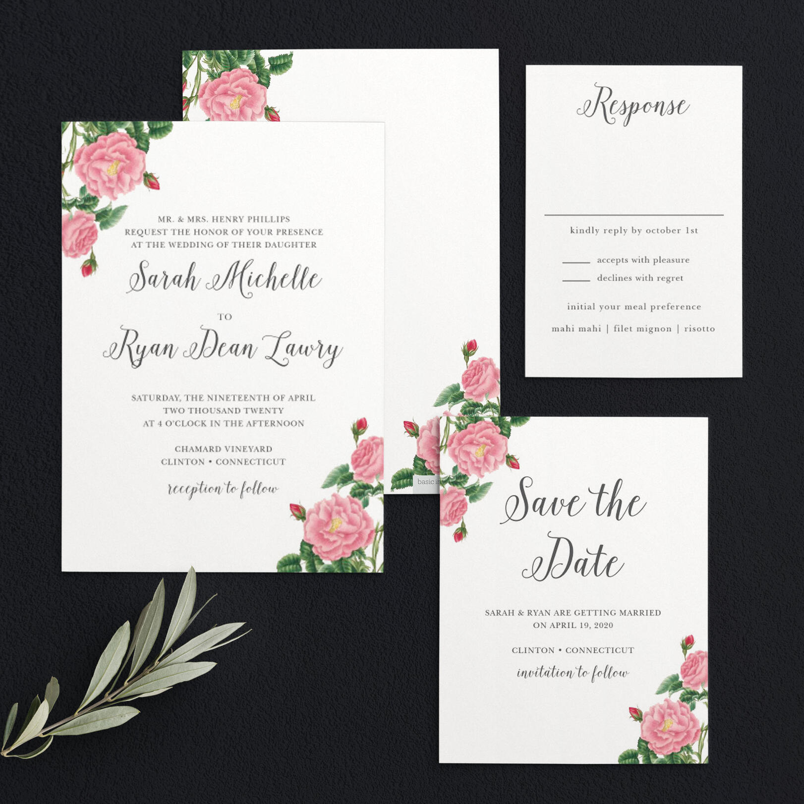Budding Blooms Response Cards by Basic Invite