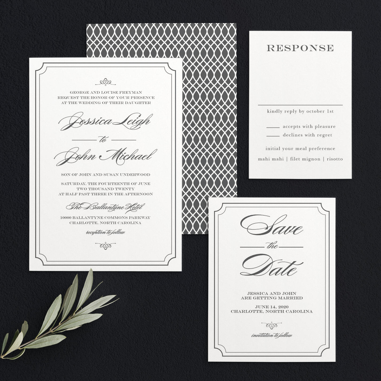 Elegant Script RSVP Cards by Basic Invite