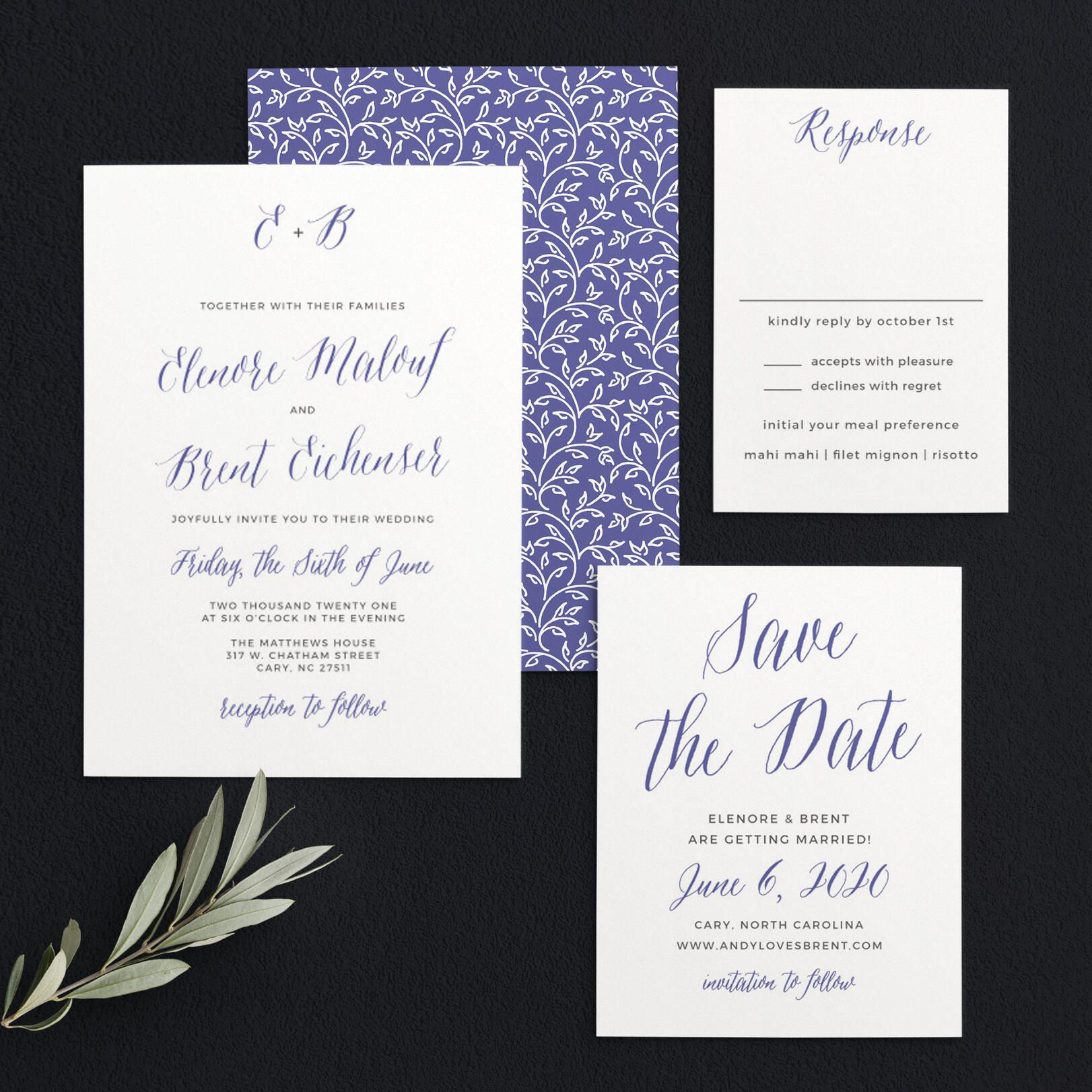 Rustic Script Save the Date Cards by Basic Invite